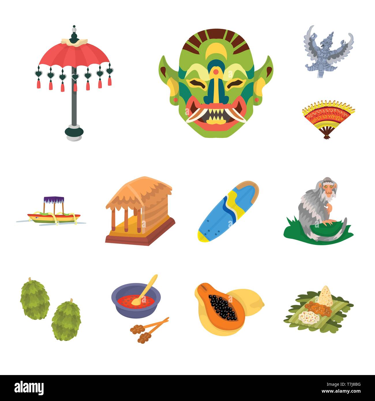 Vector design of bali and indonesia symbol. Collection of bali and ...