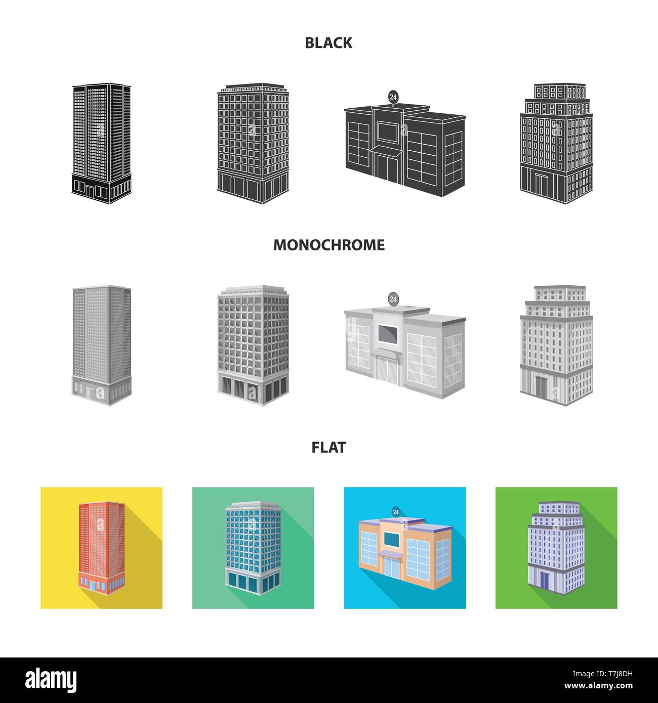 Vector illustration of construction and building sign. Set of ...