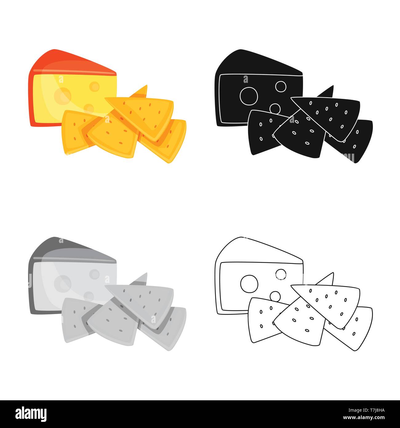 Vector illustration of cracker and appetizer symbol. Collection of ...