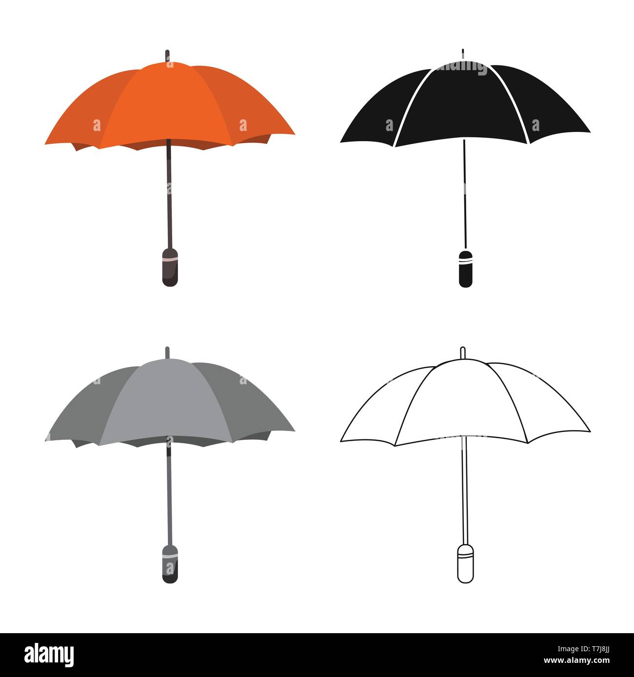 Isolated object of parasol and water sign. Collection of parasol and ...