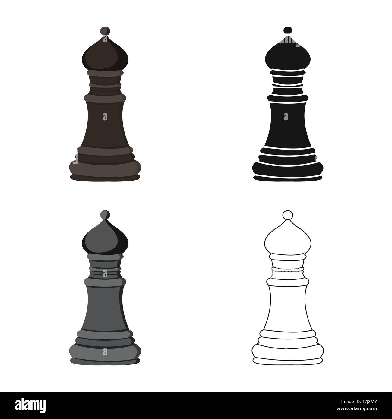 Vector design of bishop and strategic logo. Collection of bishop and ...