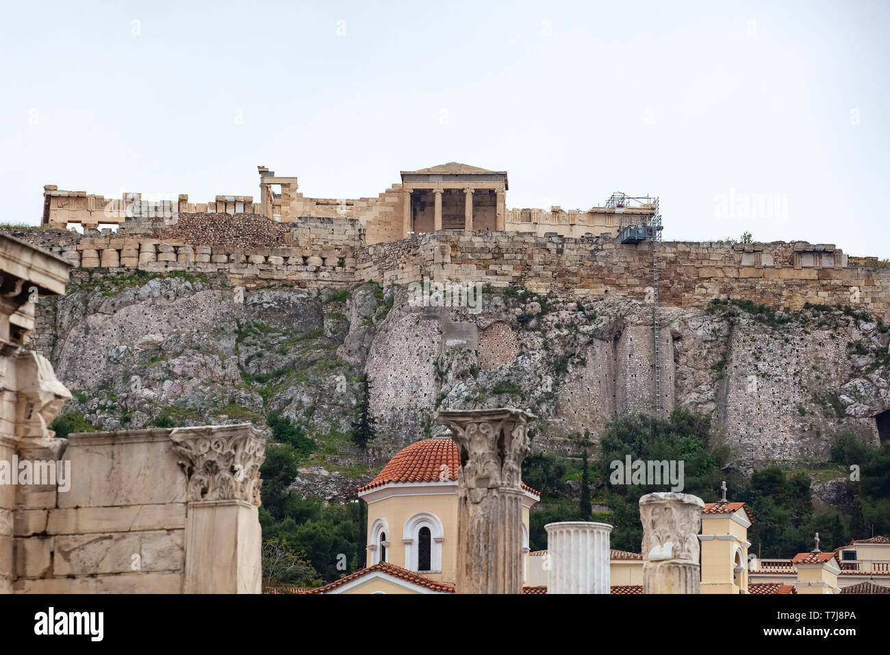 Parthenon temple in Acropolis at Athens, center on Athens, Greece Stock ...
