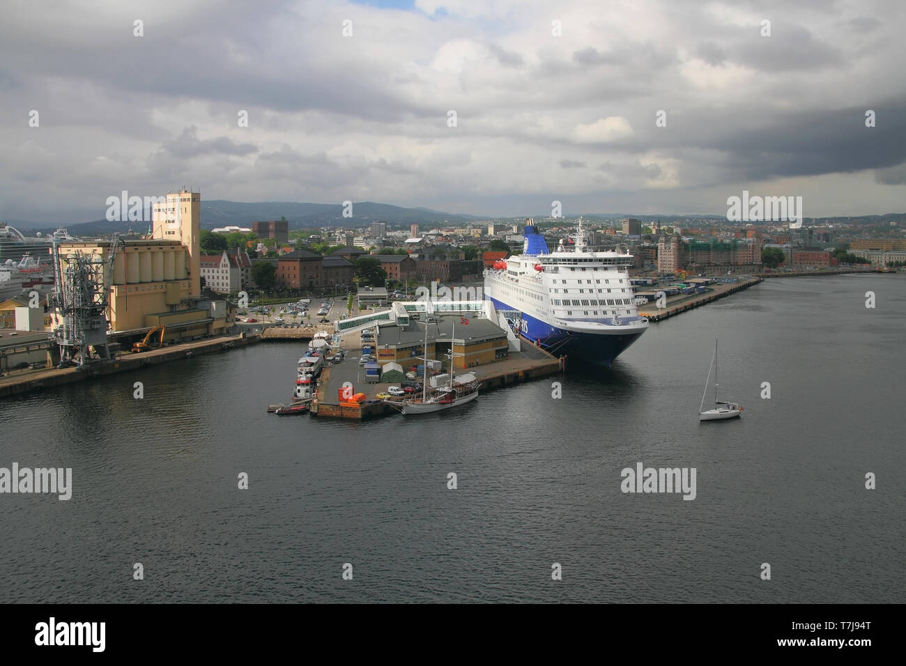 Oslo, Norway - Jun 15, 2012: Water area of seaport and passenger-and ...