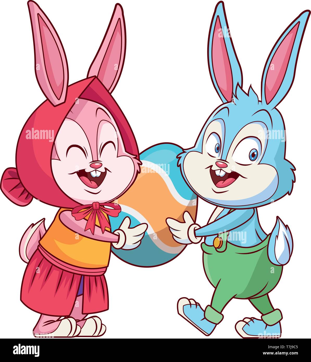 Cute easter bunny happy friends Stock Vector Image & Art - Alamy