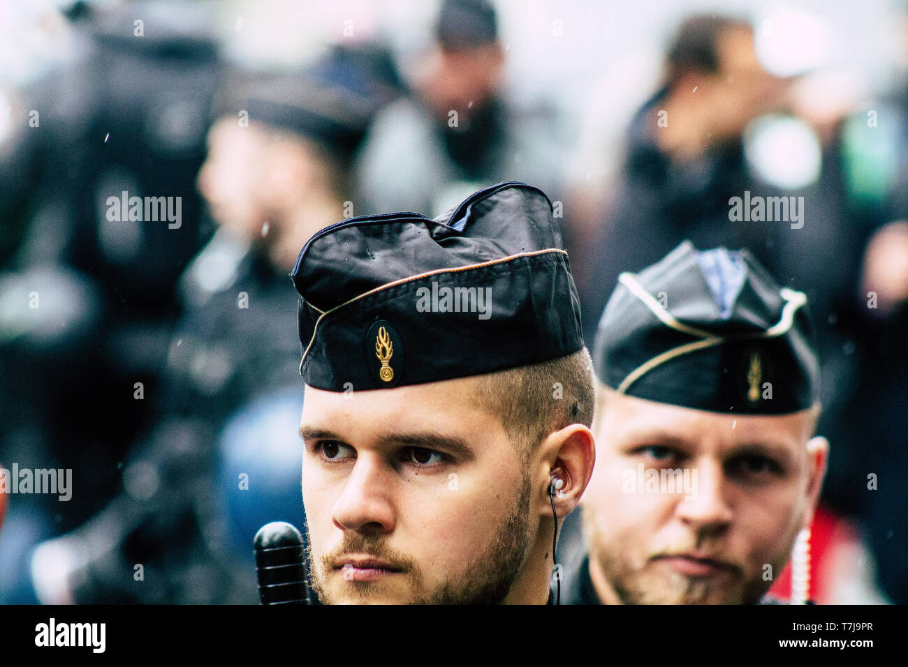 Paris France May 04, 2019 View of a riot squad of the French National ...