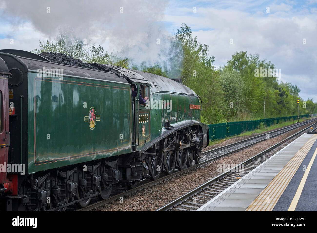 Sir Nigel Gresley A4 Steam Locomotive at Micklefield, West Yorkshire ...