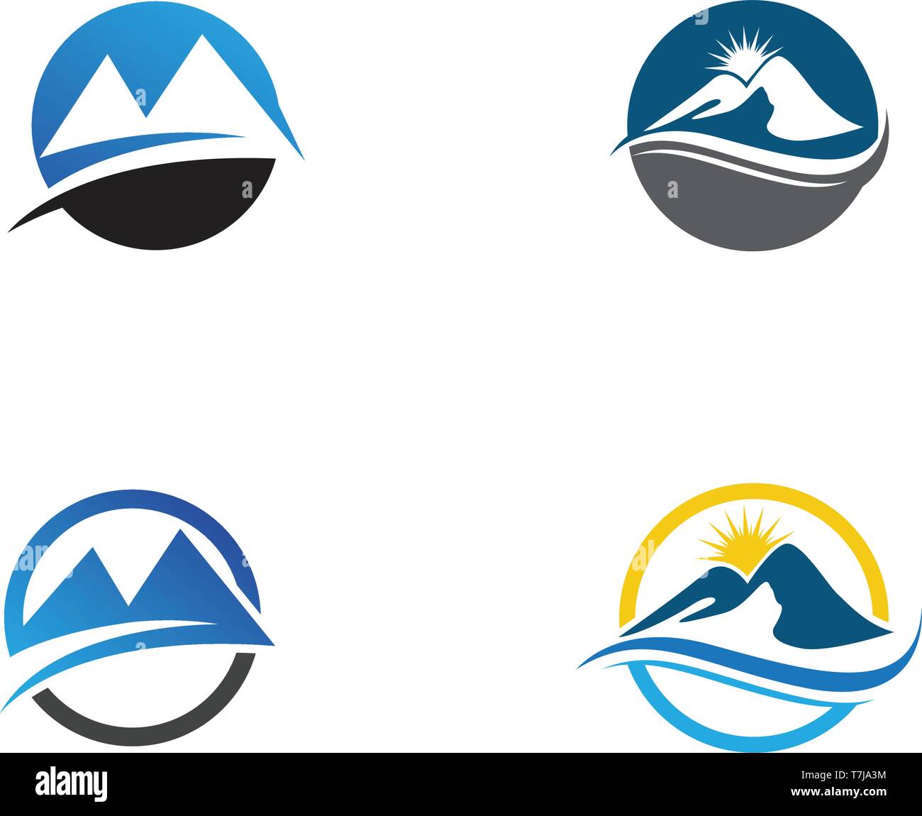 Mountain nature landscape logo and symbols icons template Stock Vector ...
