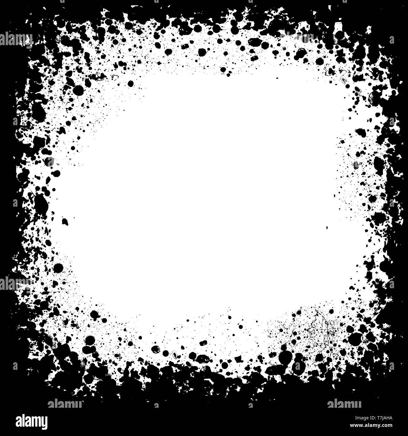 Detailed grunge style border in black and white Stock Photo - Alamy