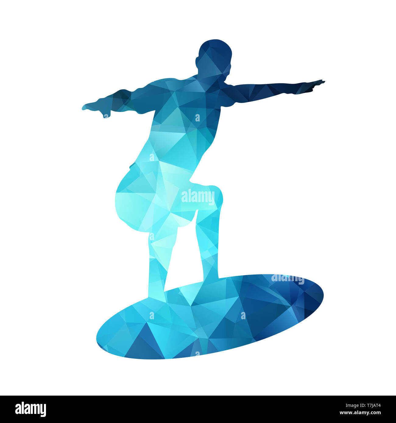 Abstract background with a low poly surfer design Stock Photo - Alamy