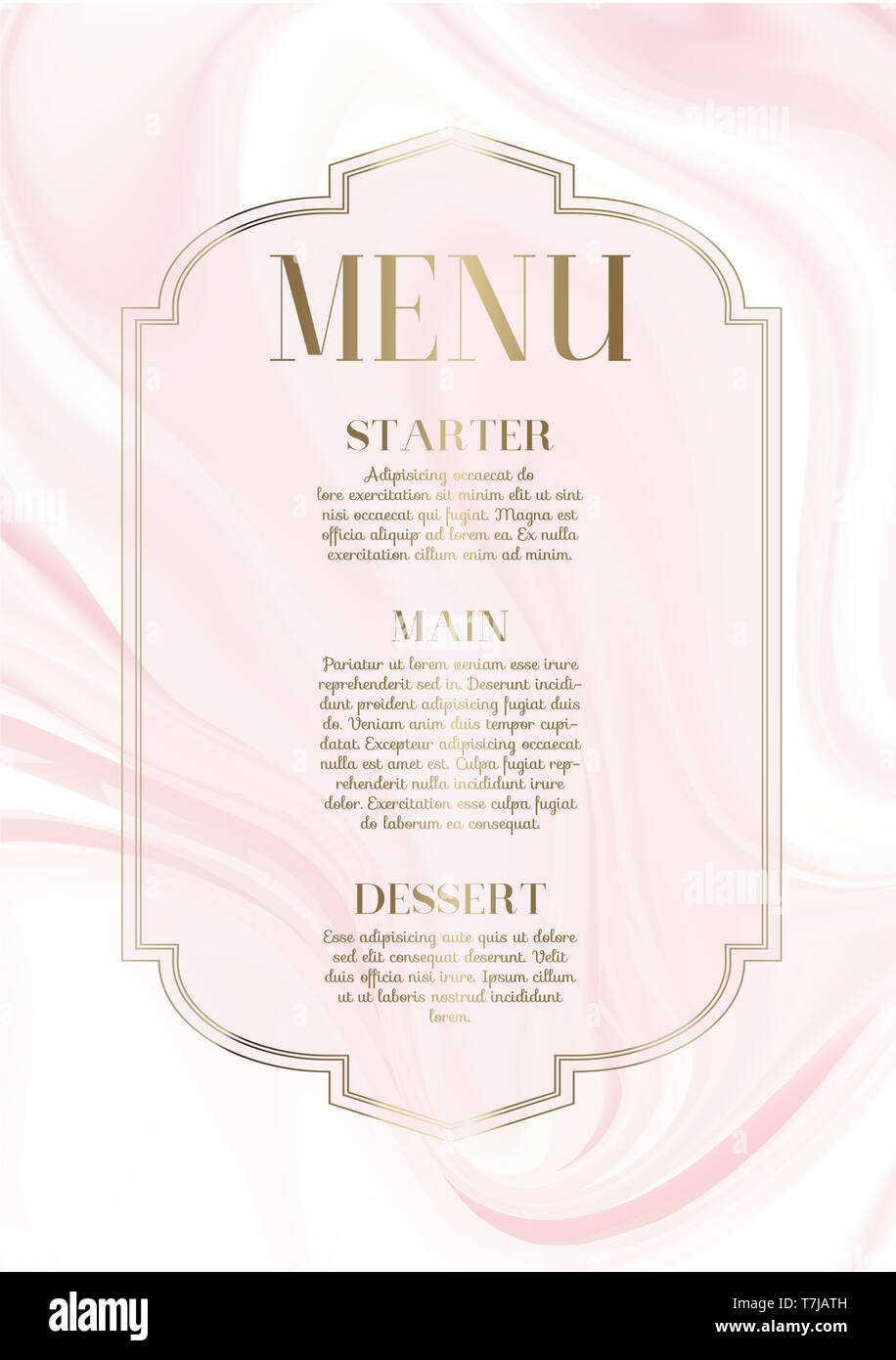 Decorative menu design with elegant pink marble texture Stock Photo - Alamy