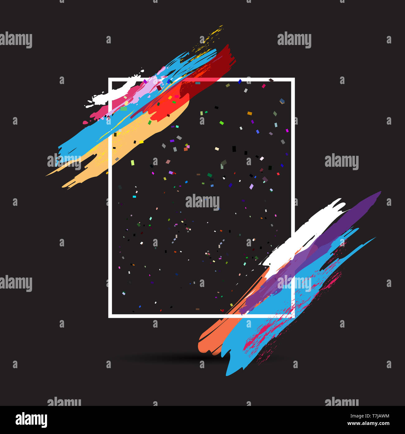 Modern frame design background with grunge paint strokes Stock Photo ...