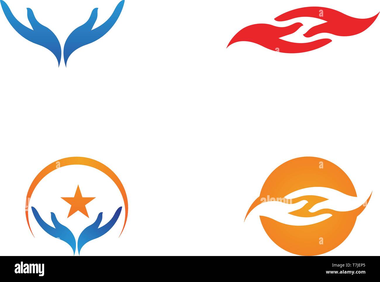 Hand help logo and symbols template icons app Stock Vector Image & Art ...