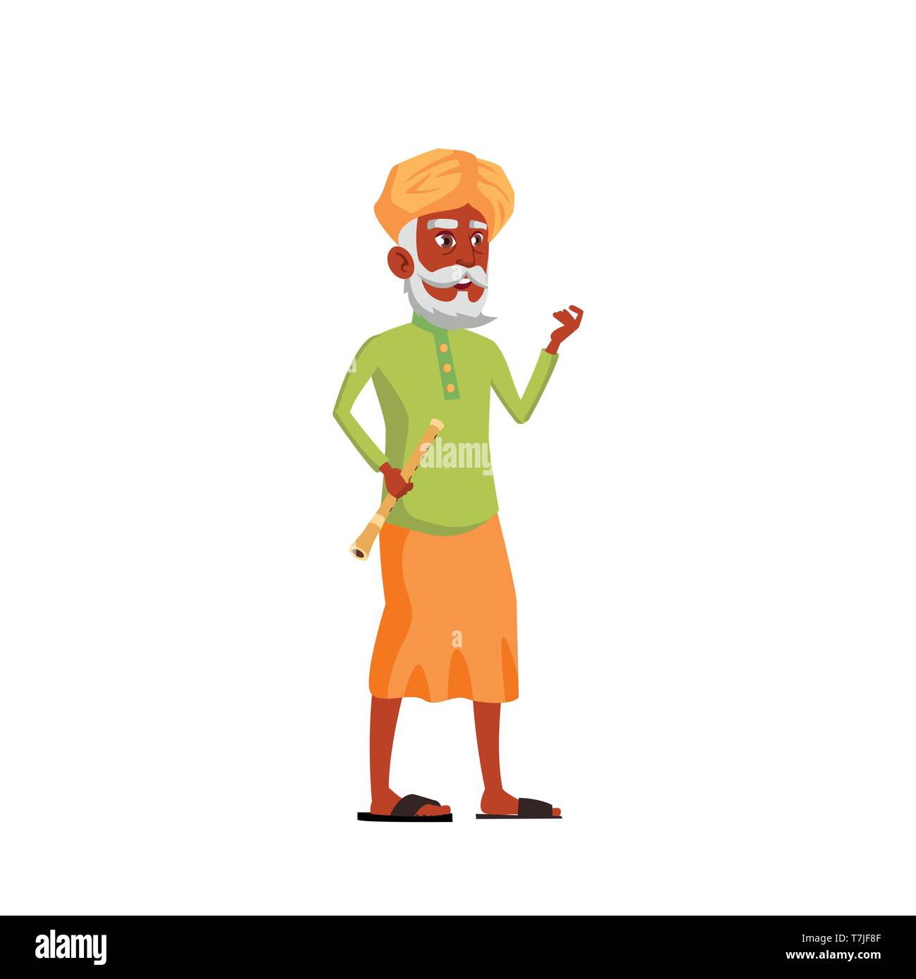 Indian Old Man Vector. Elderly People. Senior Person. Aged. Active ...