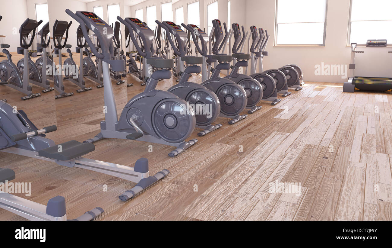 3D Render of a Interior view of a Gym Stock Photo - Alamy