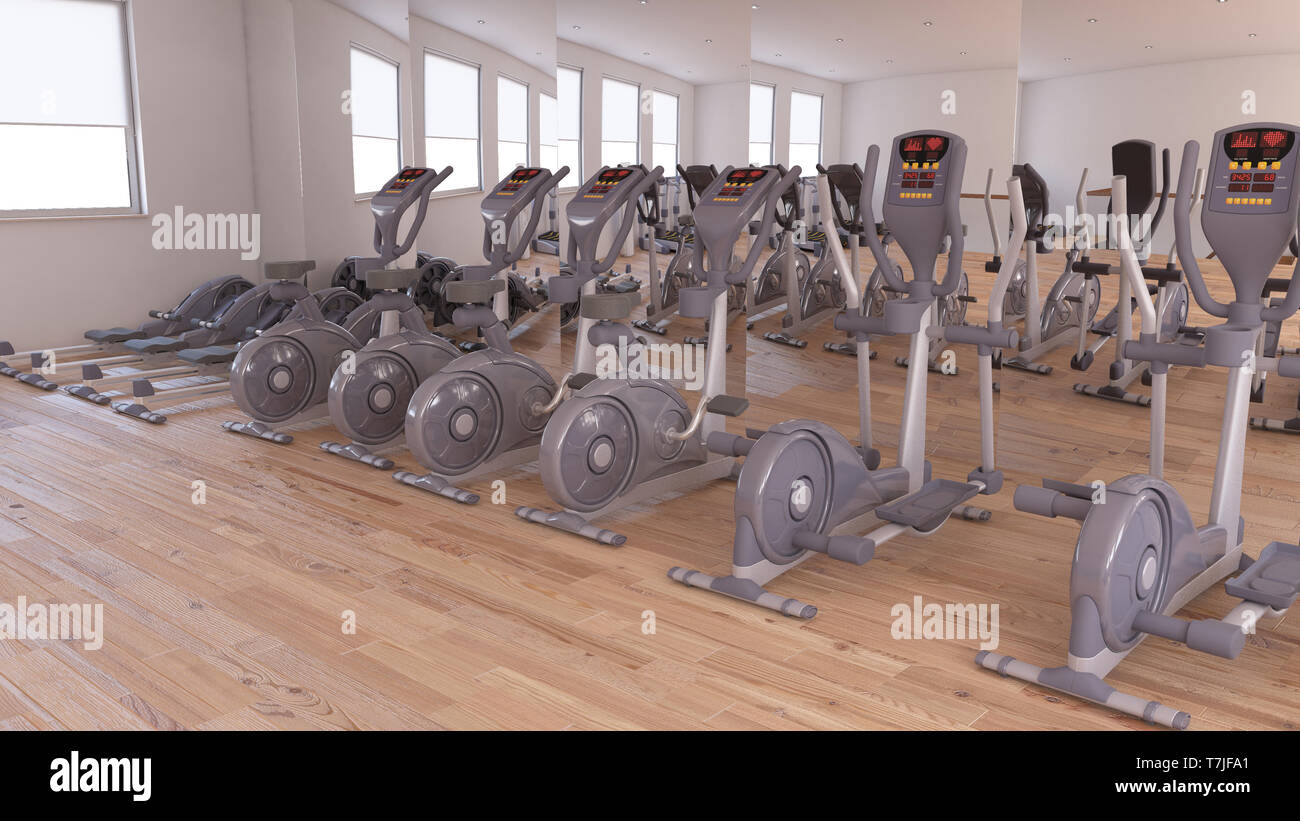 3D Render of a Interior view of a Gym Stock Photo - Alamy