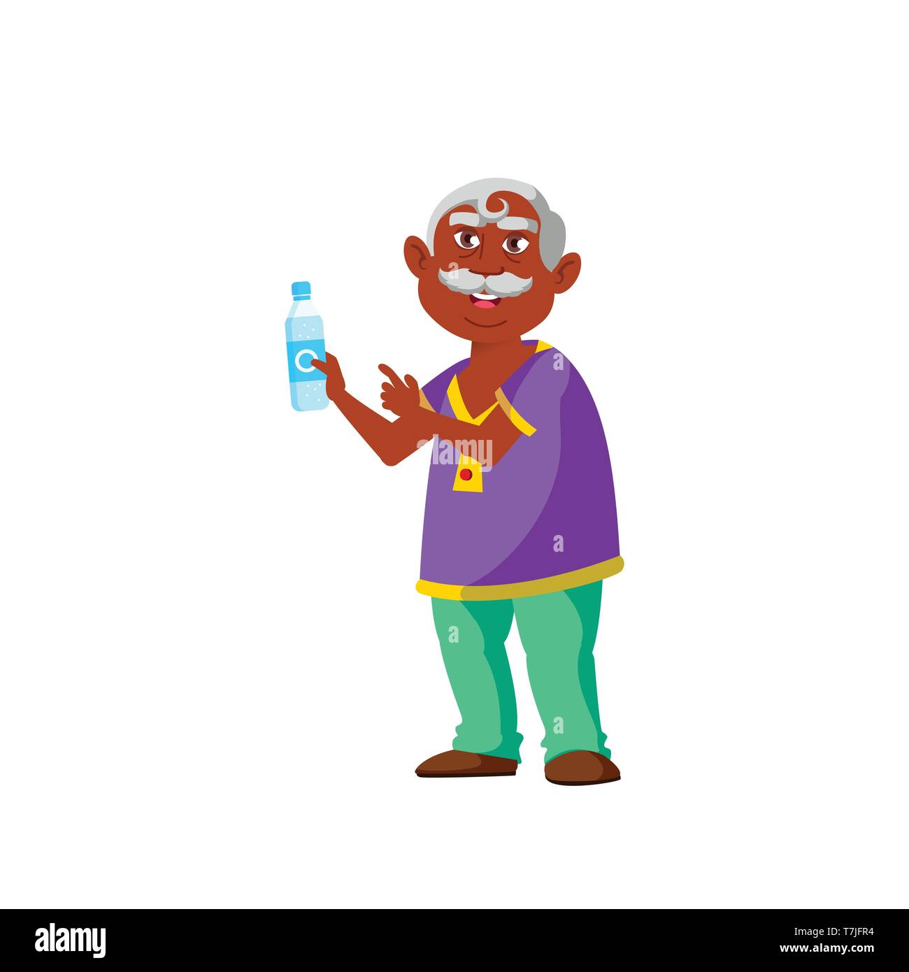 Indian Old Man Vector. Elderly People. Senior Person. Aged. Active ...