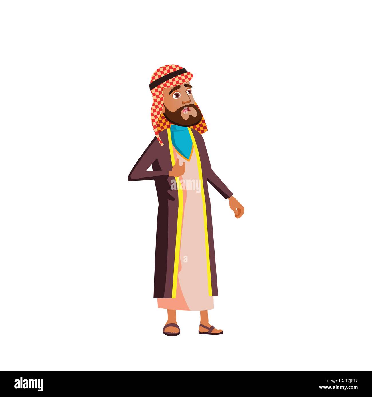 Old Arab Man Cartoon Wise Arab Man Cartoon Vector Character / Camel