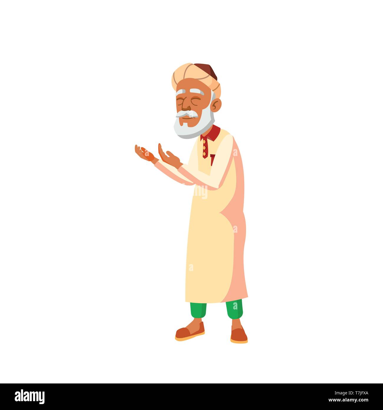 Old Arab Man Cartoon Wise Arab Man Cartoon Vector Character / Camel