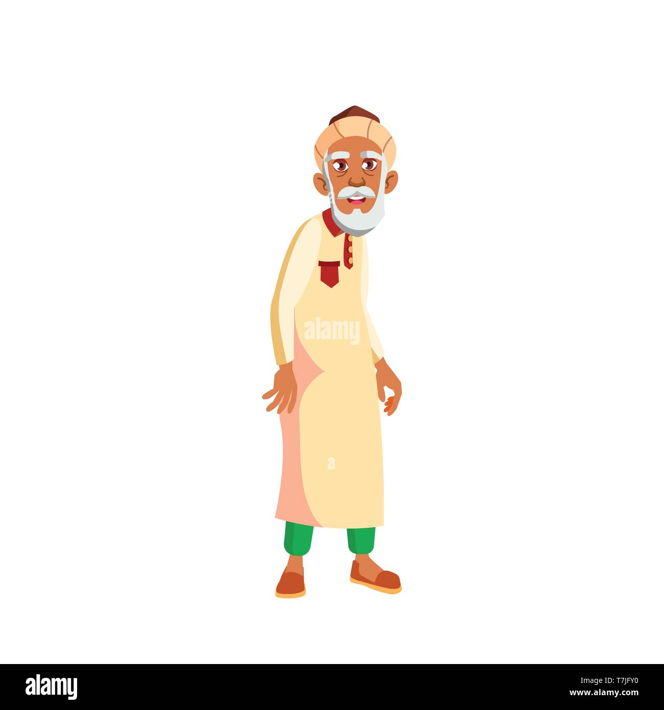 Arab, Muslim Old Man Vector. Elderly People. Senior Person. Aged ...