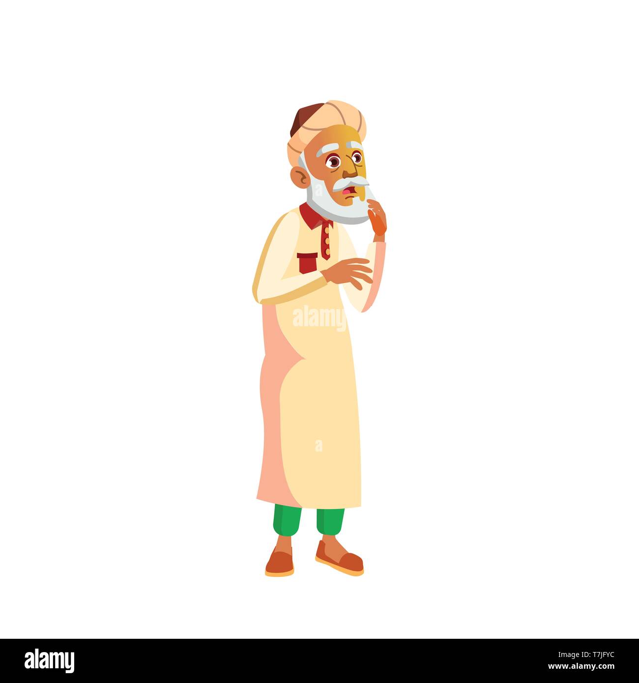 Arab, Muslim Old Man Vector. Elderly People. Senior Person. Aged ...