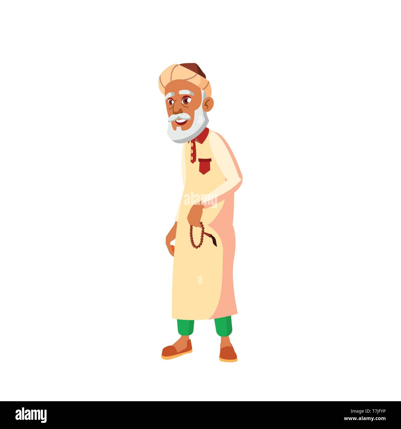 Arab, Muslim Old Man Vector. Elderly People. Senior Person. Aged ...