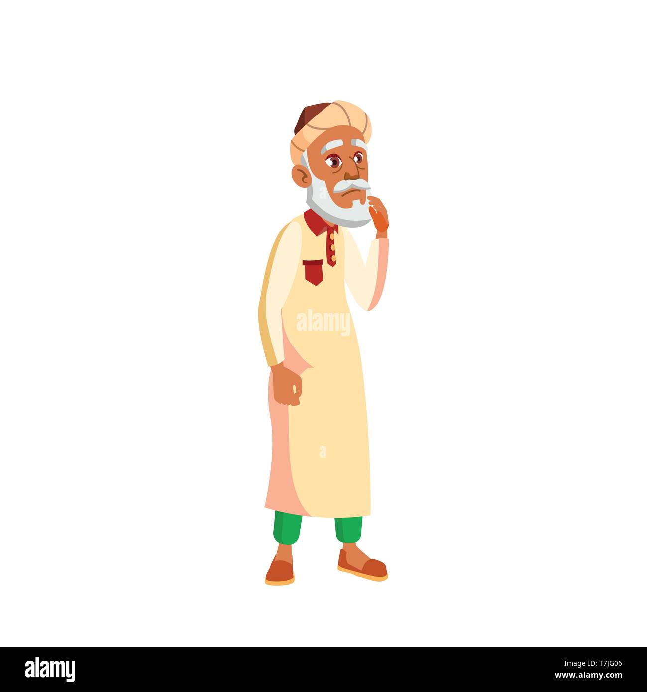 Arab, Muslim Old Man Vector. Elderly People. Senior Person. Aged ...