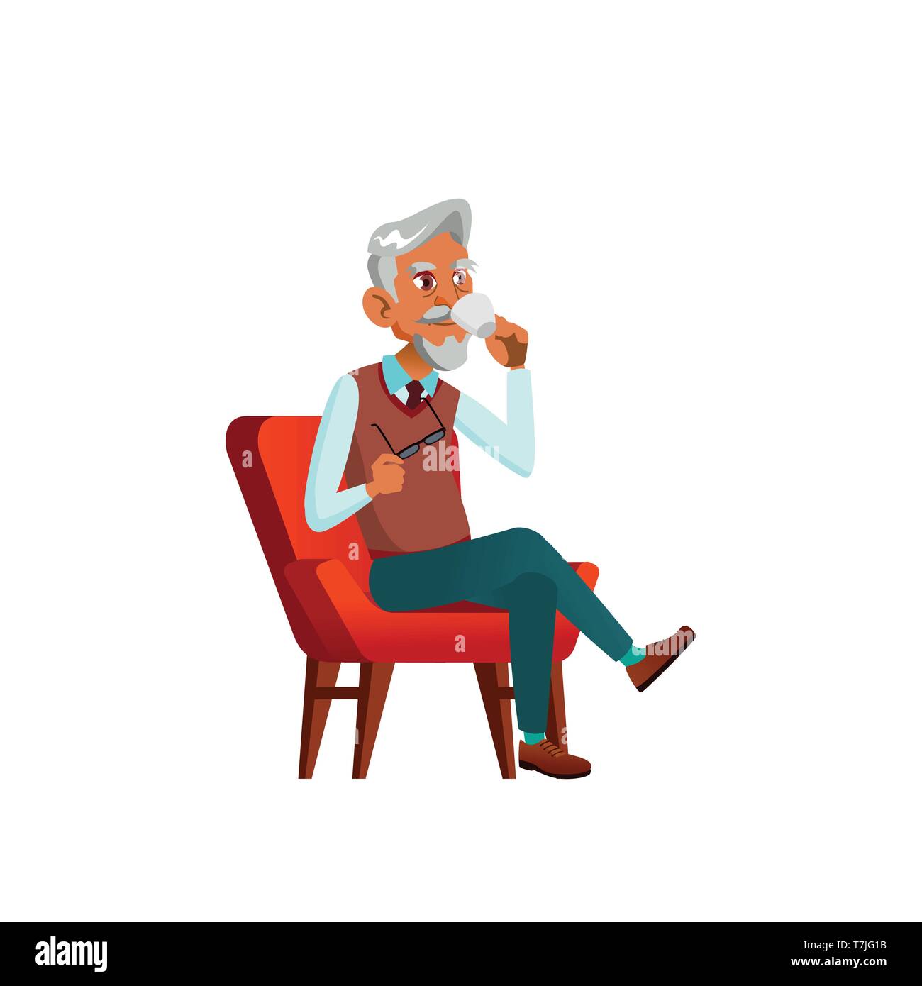 Arab, Muslim Old Man Vector. Elderly People. Senior Person. Aged ...