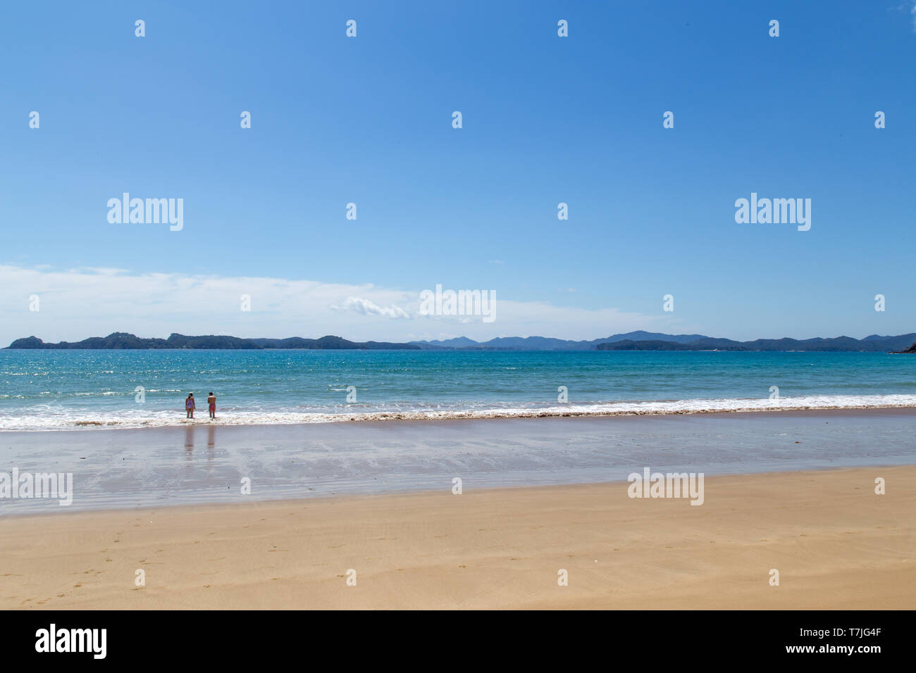 Long Beach in Russell, New Zealand Stock Photo - Alamy