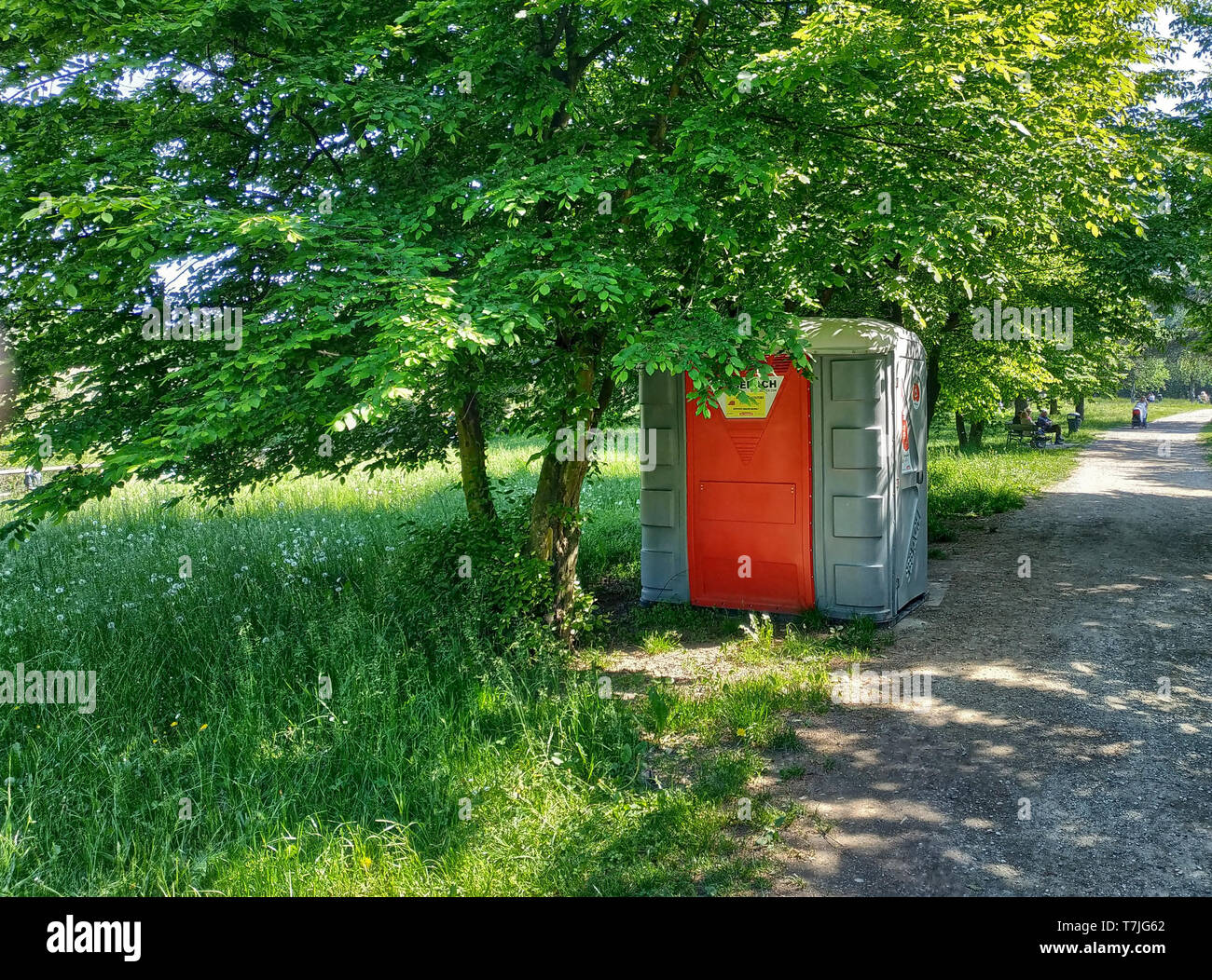 A chemical WC placed along one of the park's paths has been placed ...