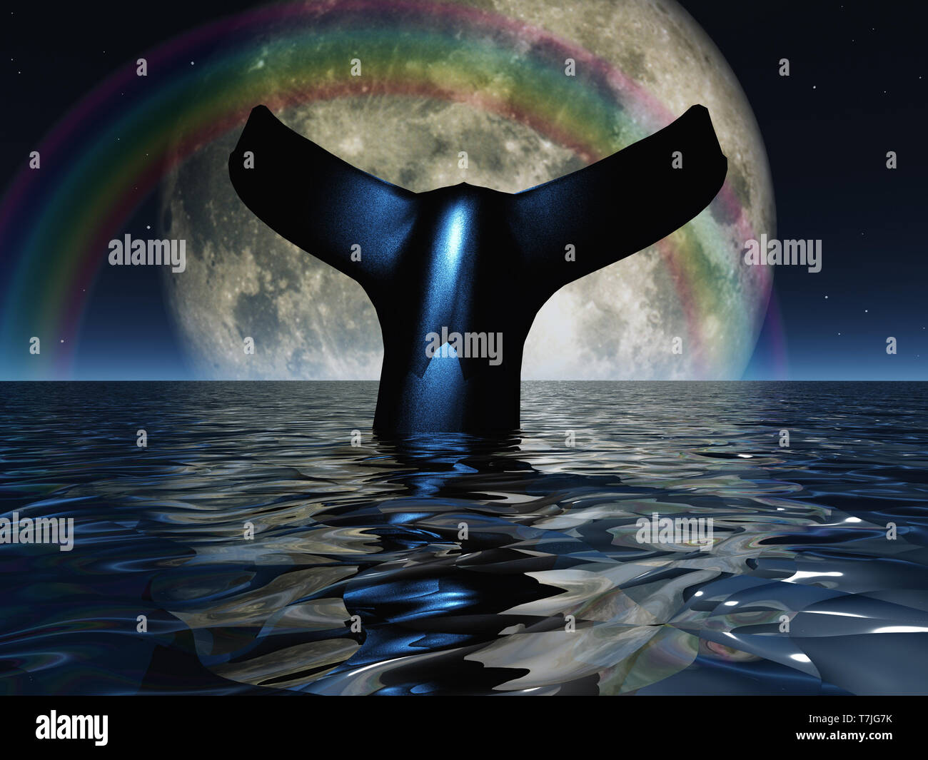 Humpback whale tail rainbow hi-res stock photography and images - Alamy