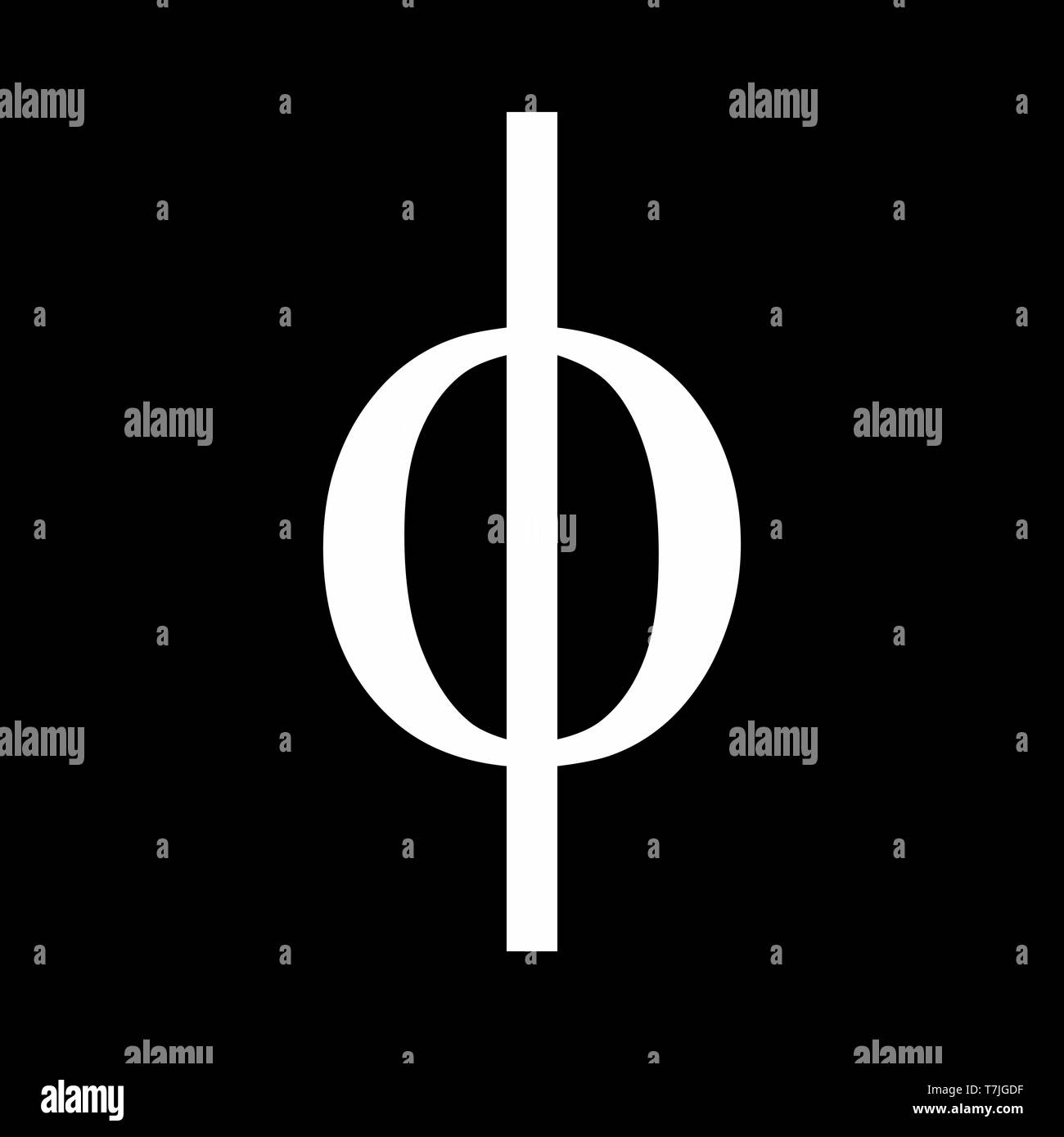 Illustration of Phi greek sign on dark background Stock Vector Image ...