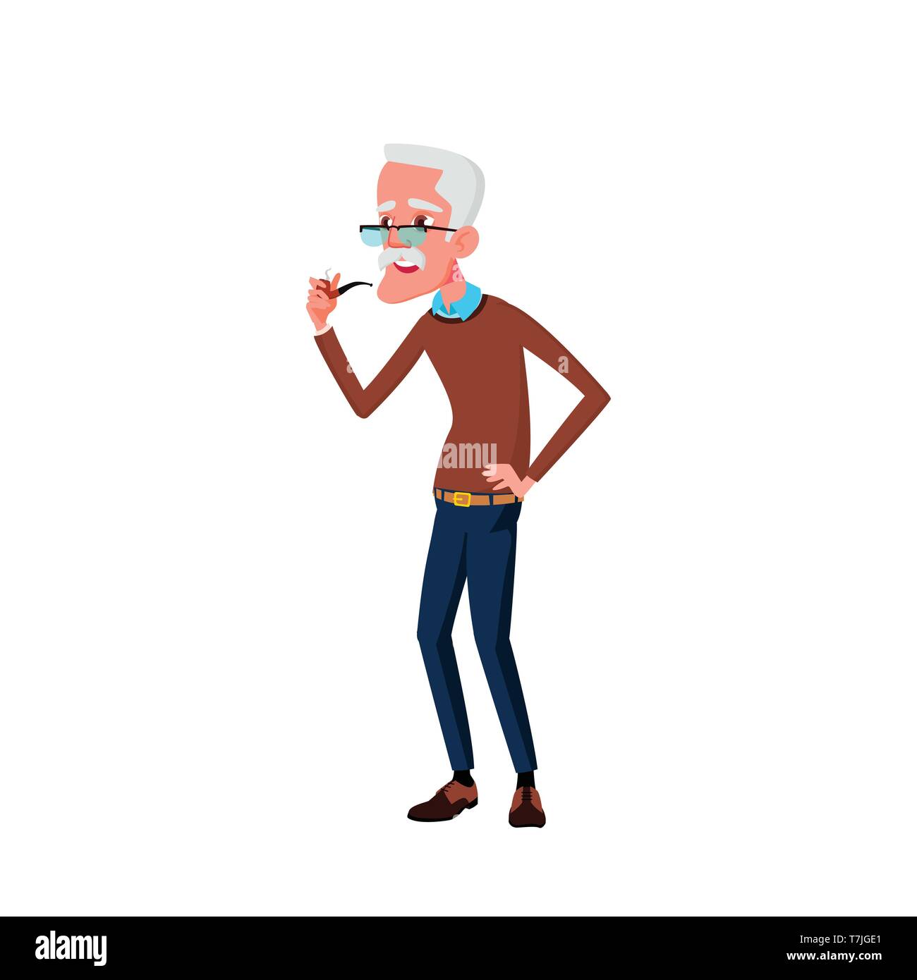 Old Man Vector. Elderly People. Senior Person. Aged. Active Grandparent ...