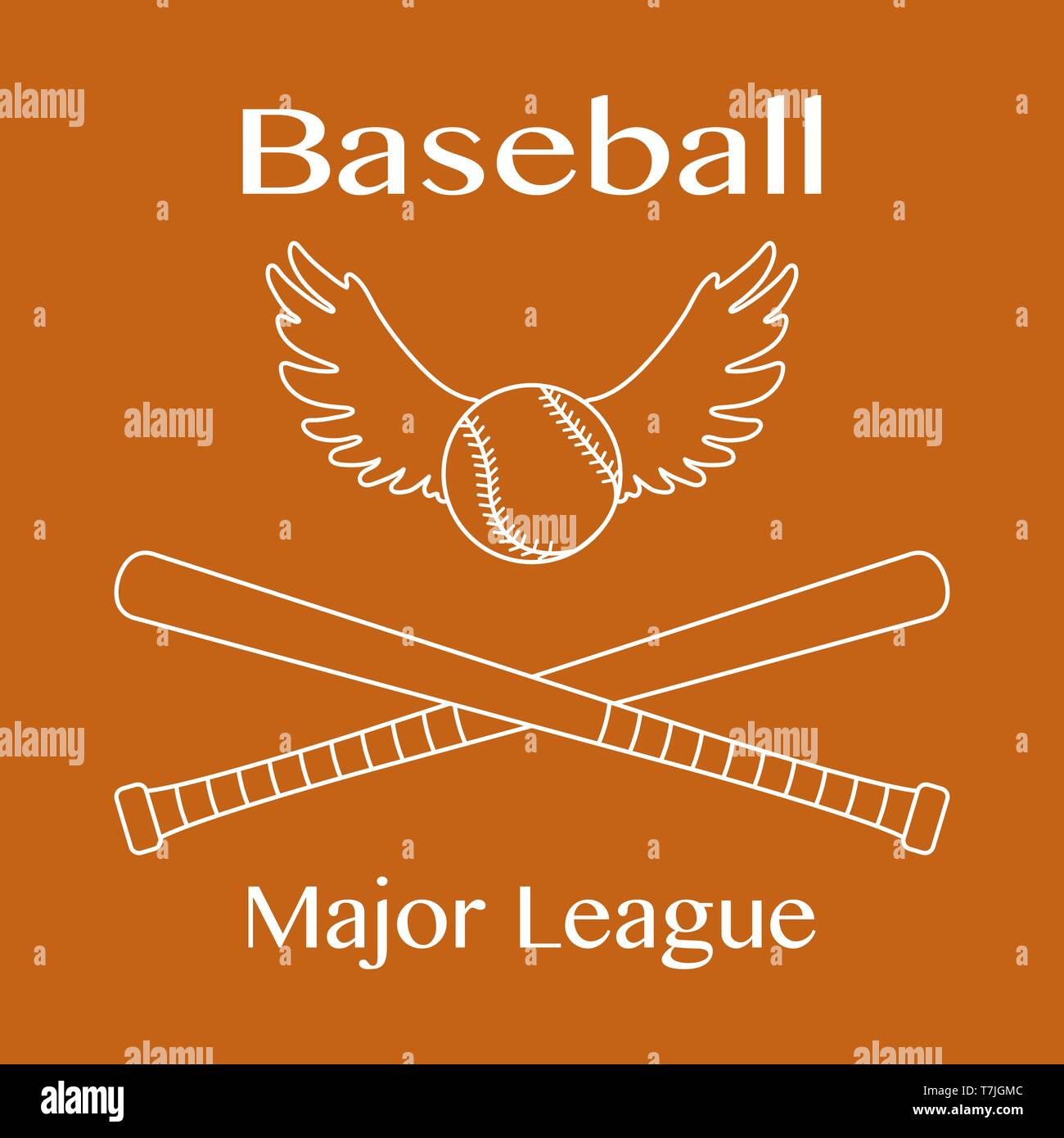 Vector illustration with baseball bats, ball with wings. Sports ...