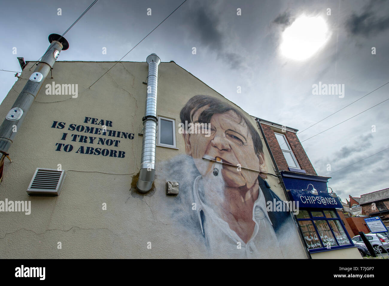 Mural of legendary Prestwich, Manchester singer and songwriter Mark E ...