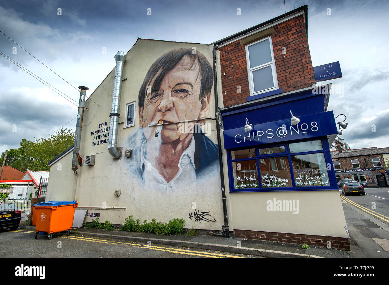 Mural of legendary Prestwich, Manchester singer and songwriter Mark E ...