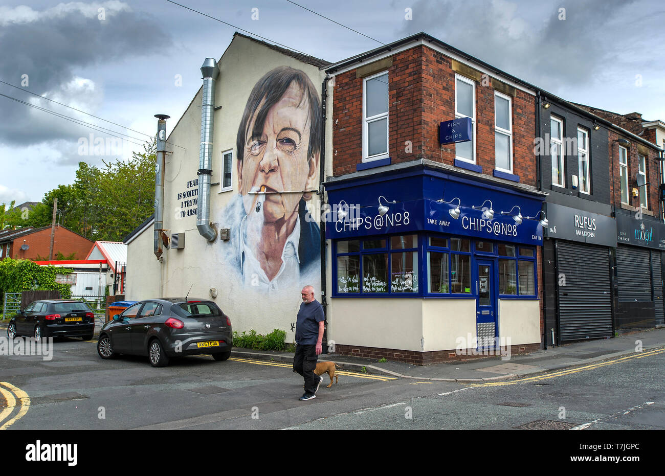 Mural of legendary Prestwich, Manchester singer and songwriter Mark E ...
