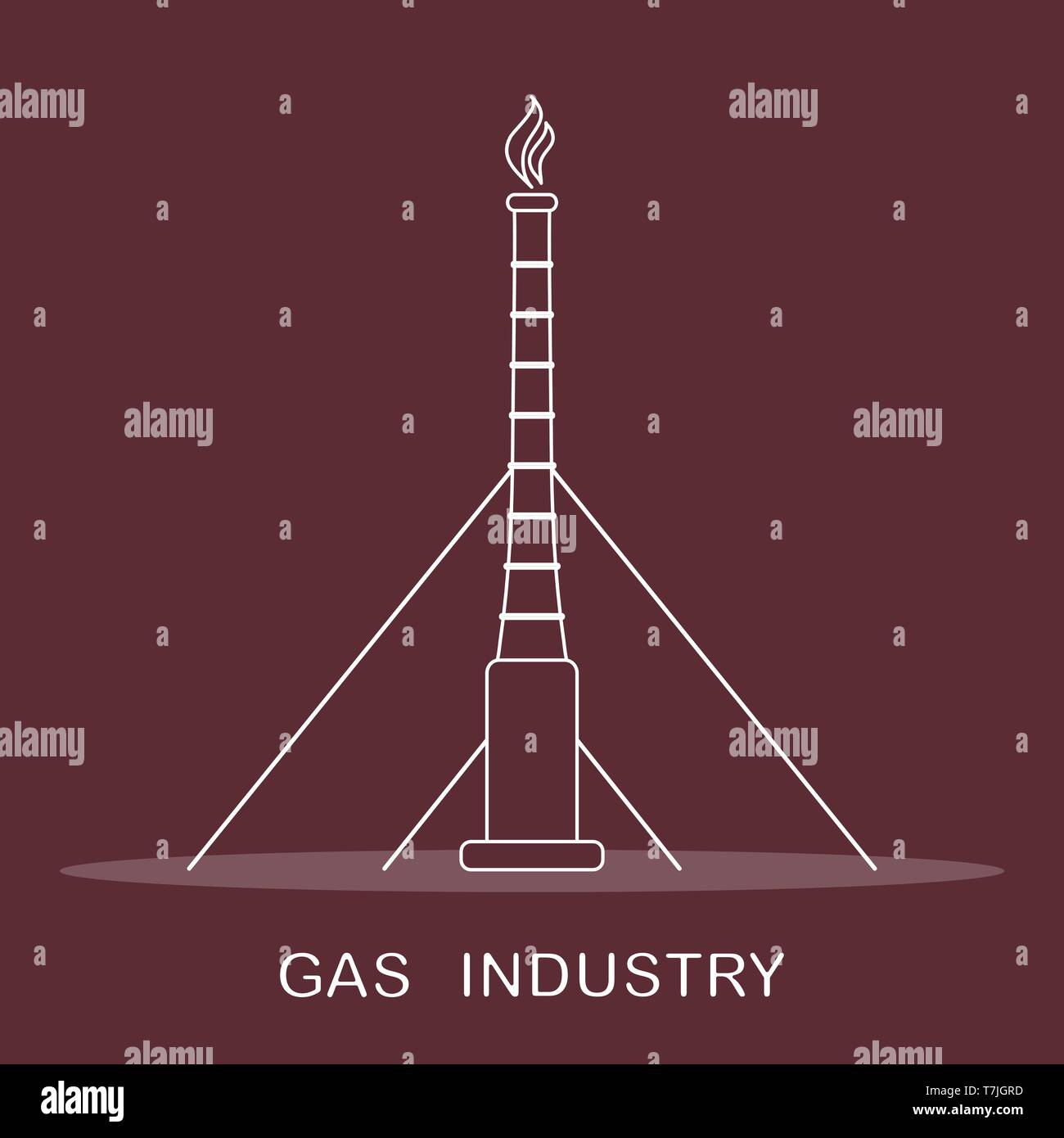 Vector illustration with equipment for gas production. Gas industry ...