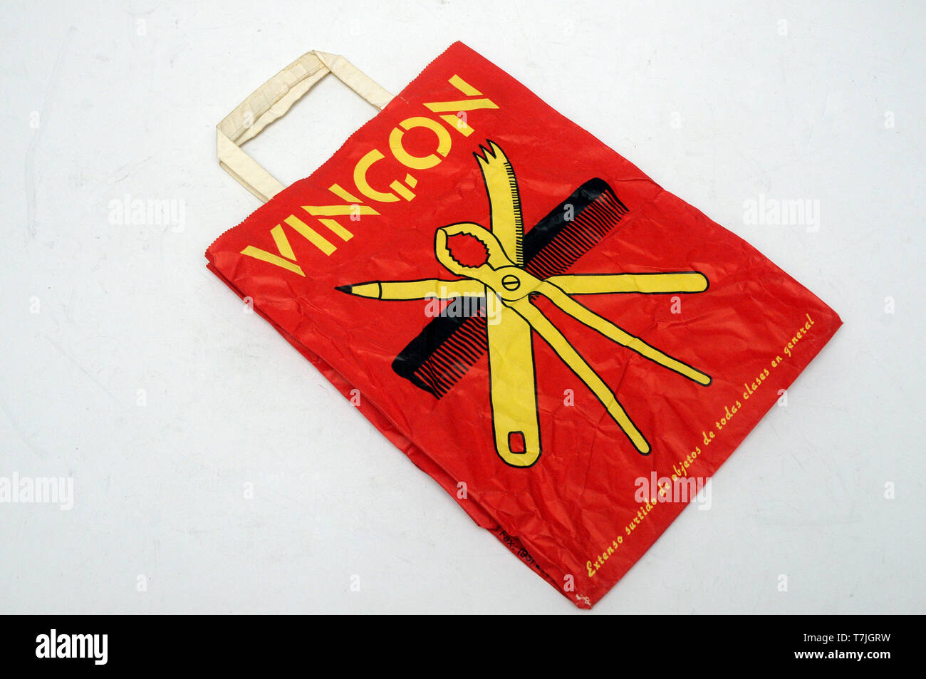 Advertising bag of the design objects store vincon hi-res stock ...