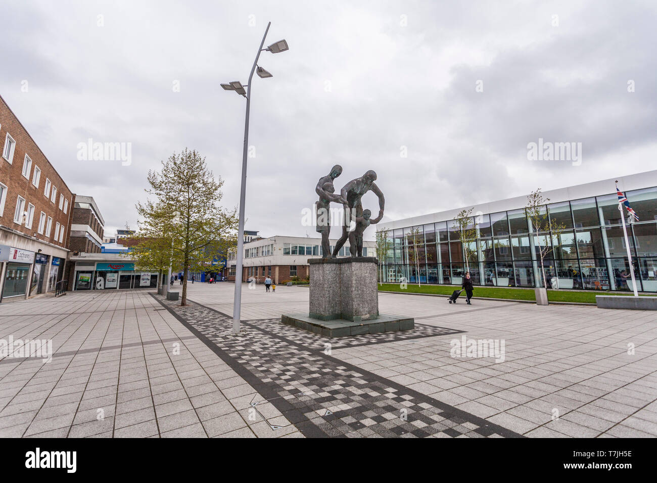 The town centre featuring the Library and Customer Services Centre and ...