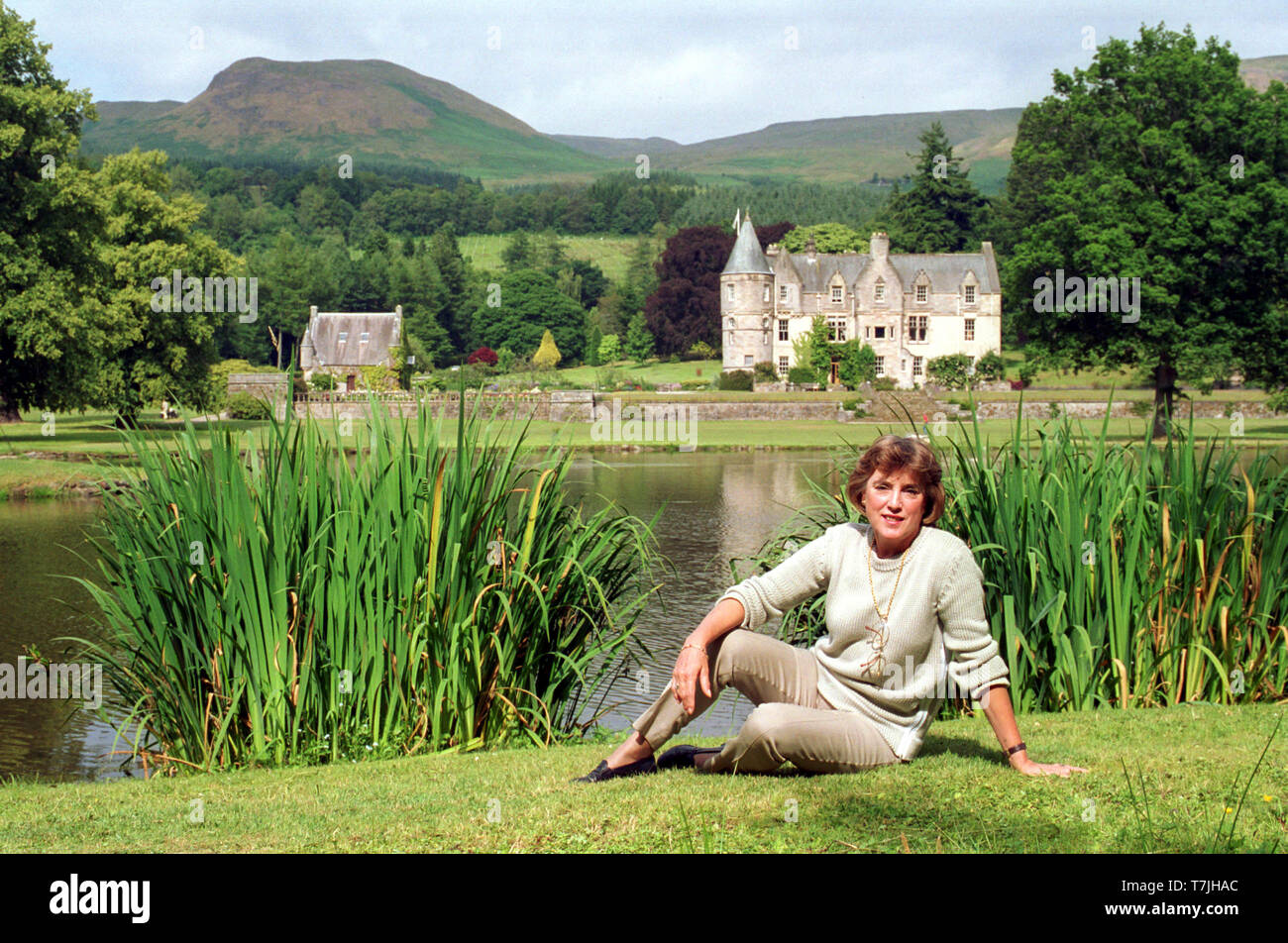 Lady Juliet Edmonstone pictured in the gardens of her home, Duntreath ...