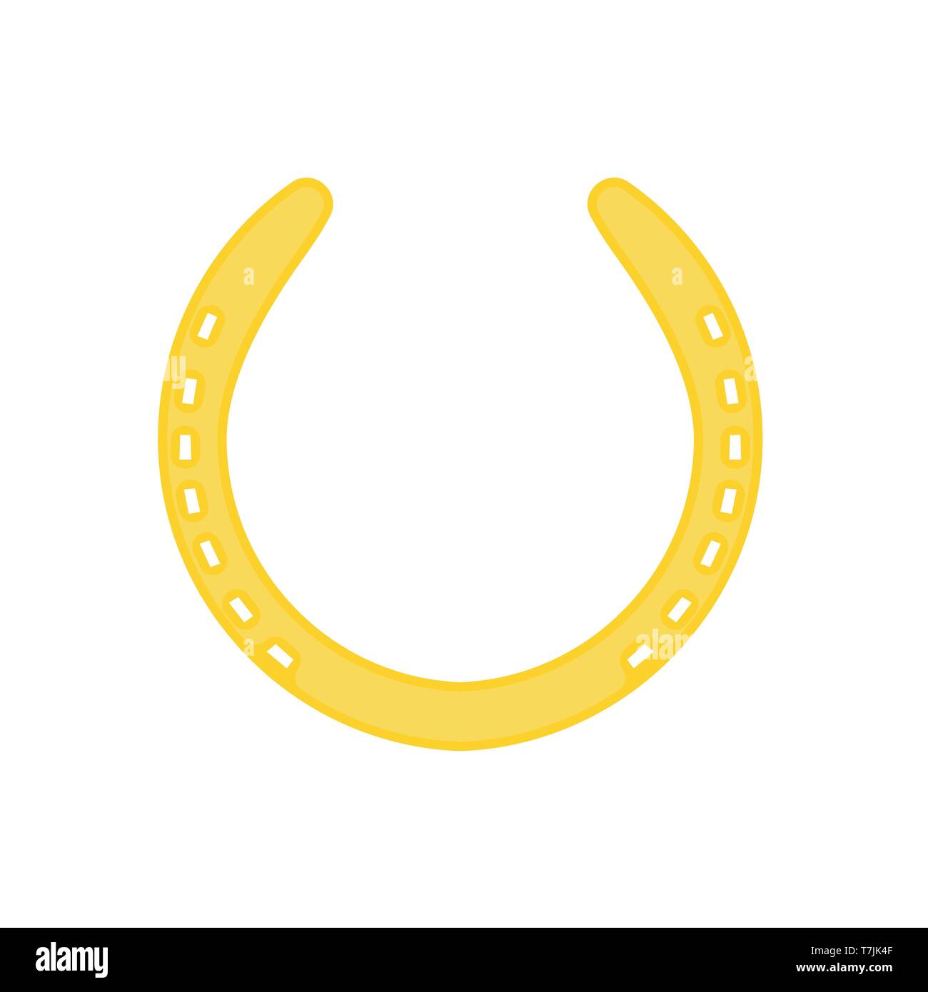 Horseshoe illustration golden luck vector icon. Fortune element symbol ...