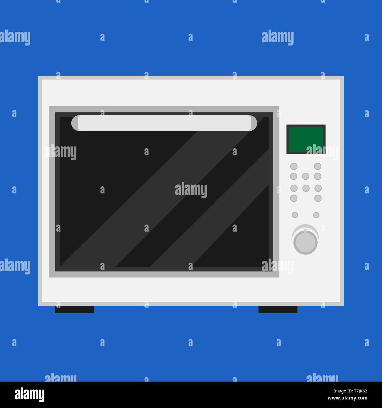Microwave cooking appliance vector icon illustration. Electronic oven ...