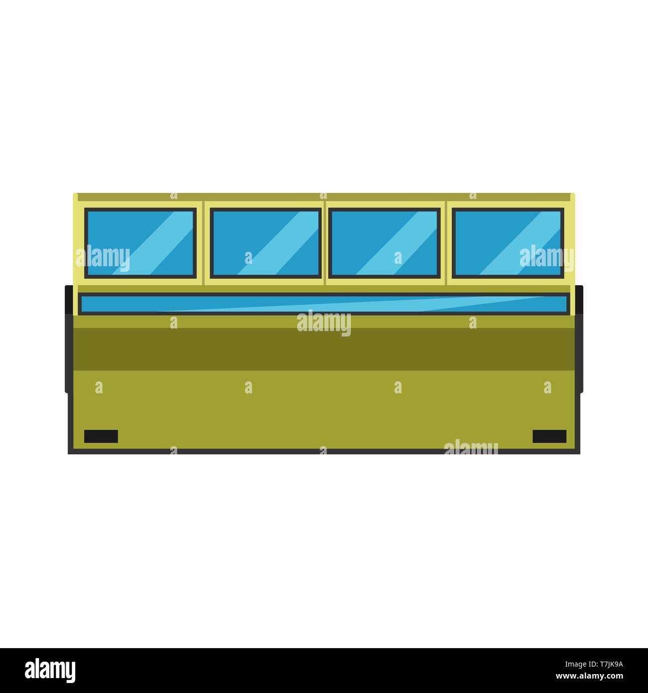 Shop refrigerator vector flat icon illustration. Supermarket shelf ...