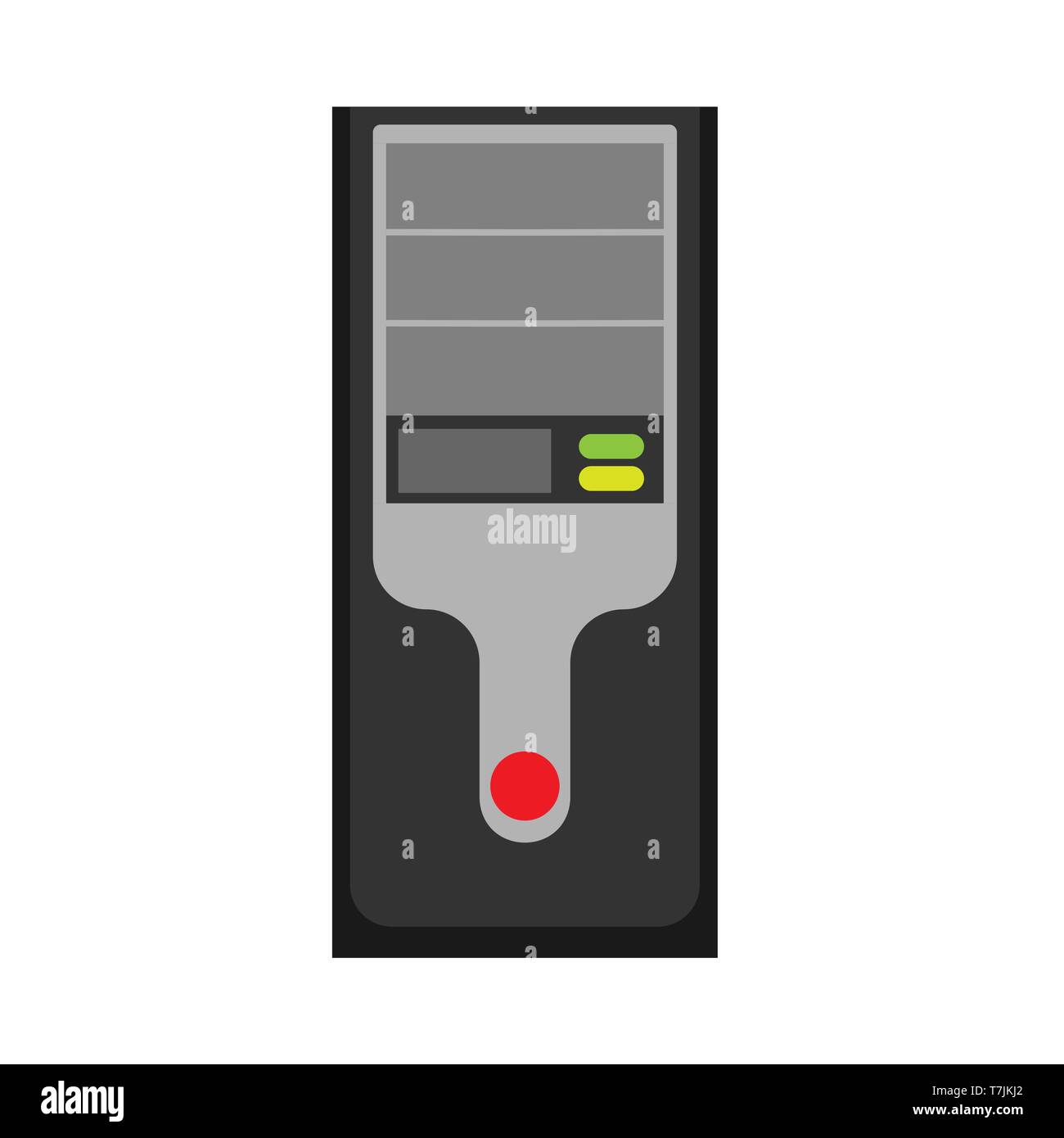 PC case vector icon computer tower equipment technology. Black system ...