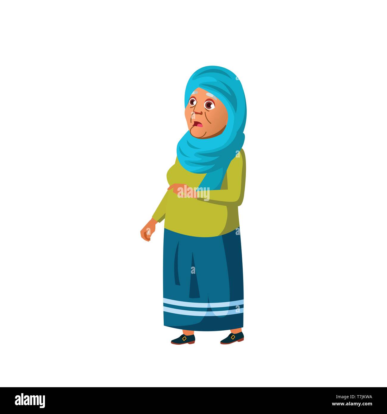 Arab, Muslim Woman Vector. Elderly People. Senior Person. Aged. Active ...