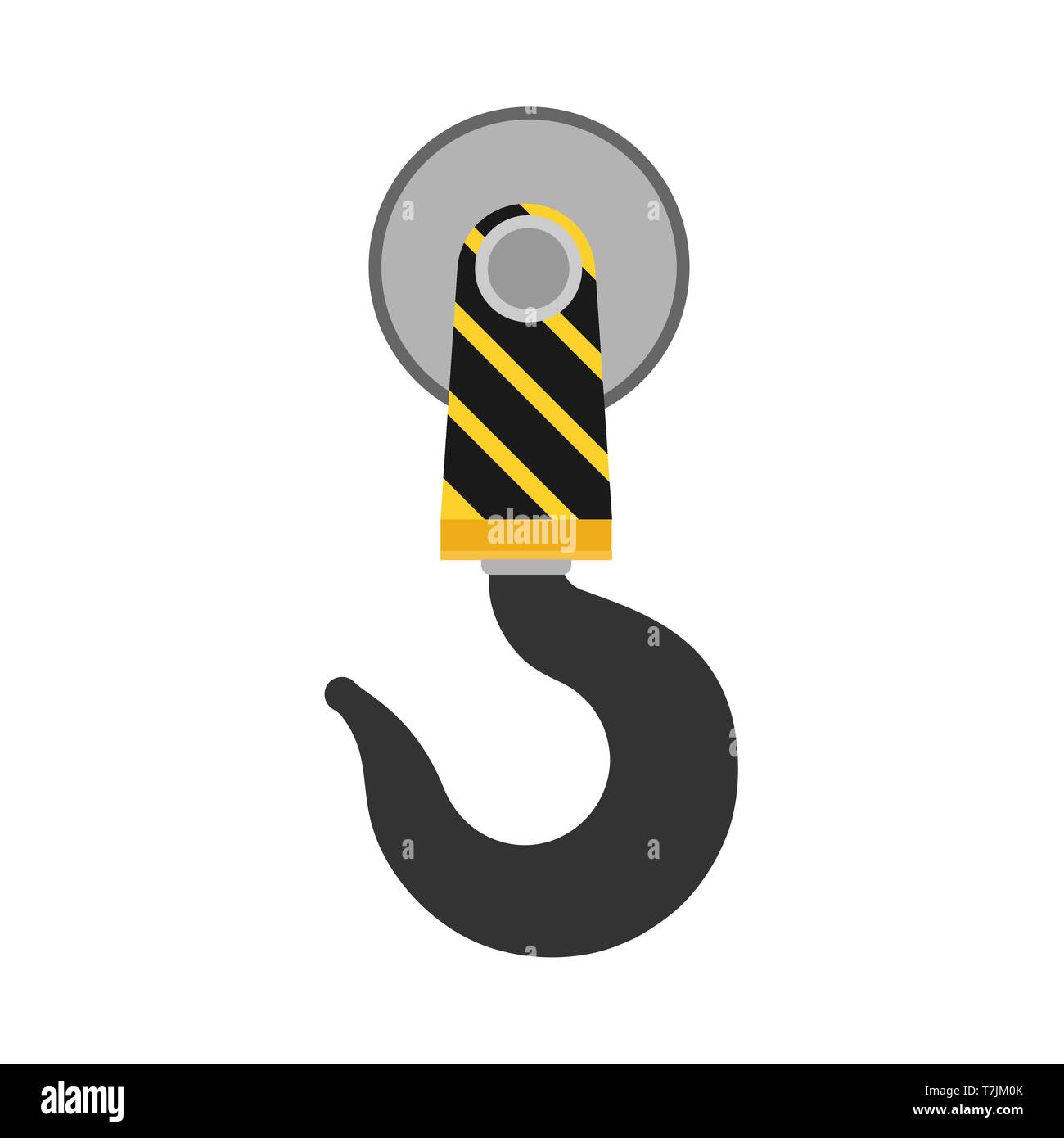Crane lift hook vector icon construction industril equipment. Heavy ...
