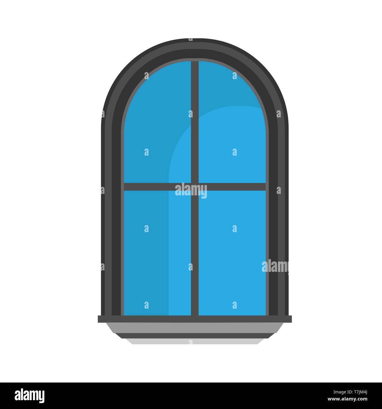 Window glass front view architecture vector concept. Interior cartoon ...