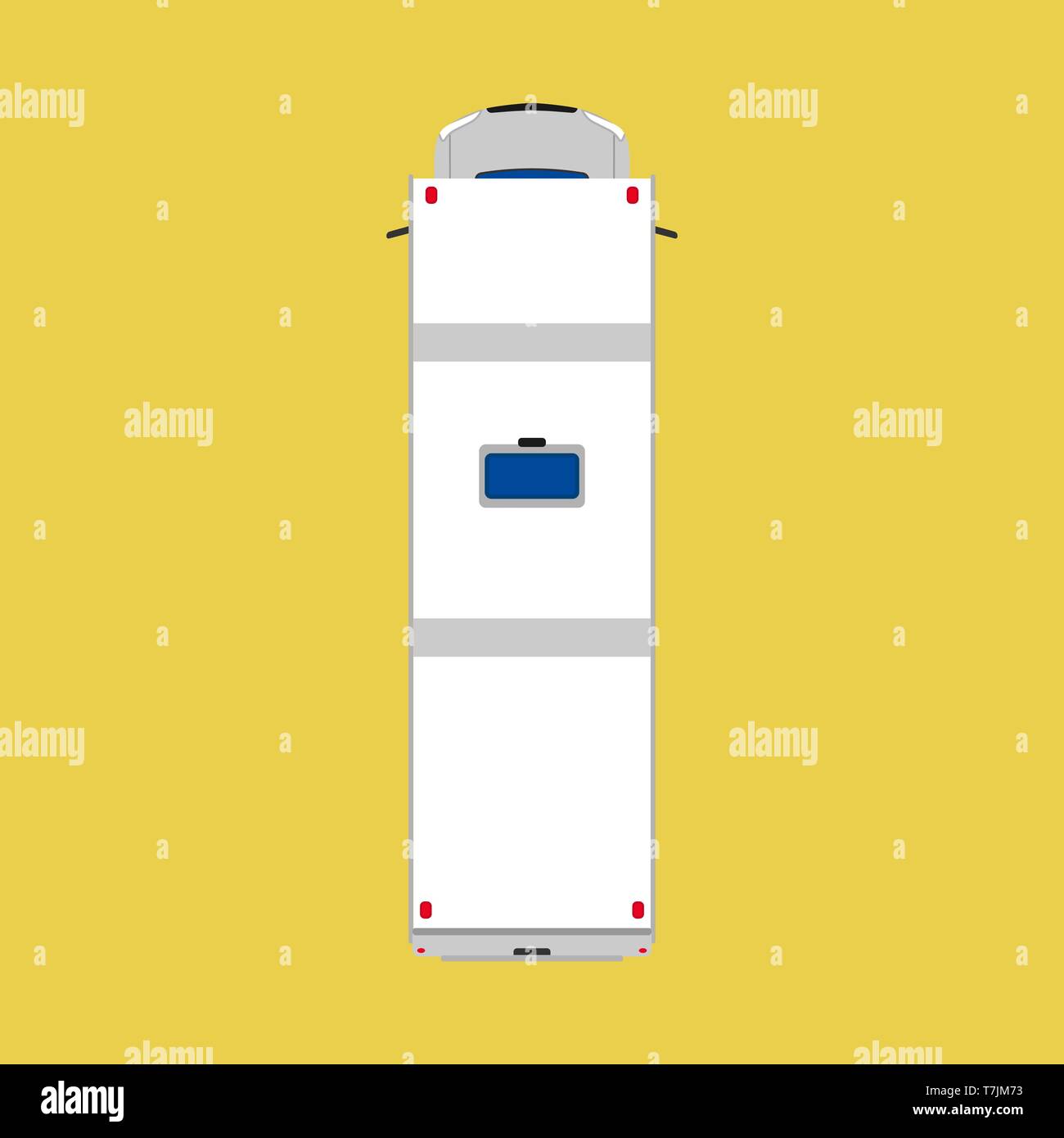 Camper van top view car illustration. Vacation vehicle travel summer ...