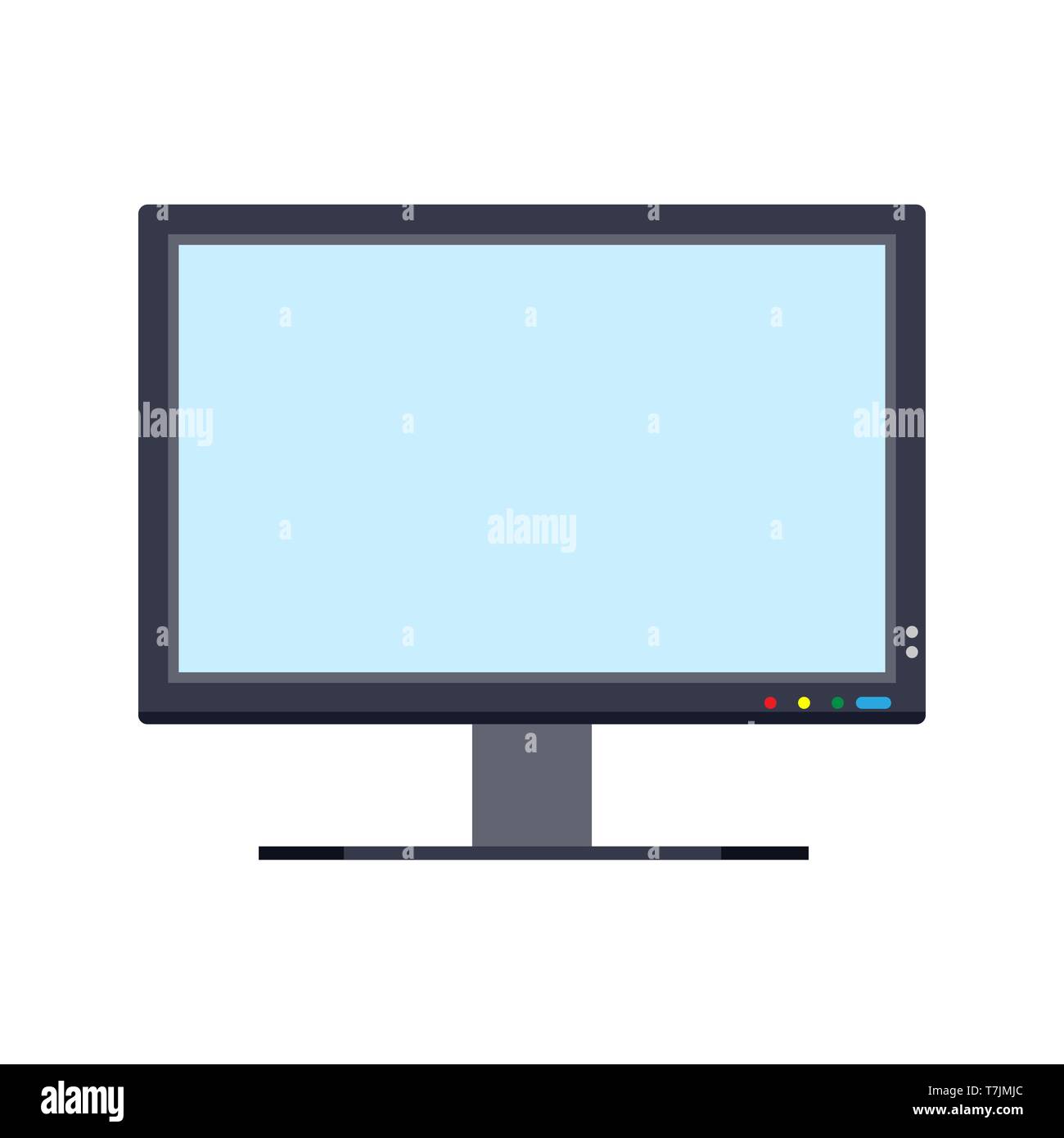 Monitor screen front view display vector icon. Above computer ...