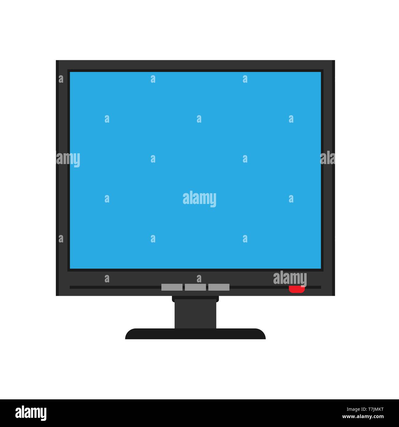 Monitor screen front view display vector icon. Above computer ...